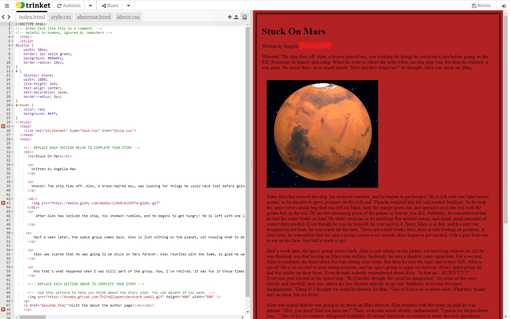 Student Work - Discover Coding